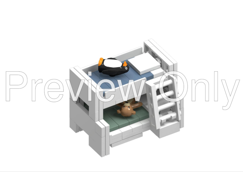LEGO MOC Twin over Double Bunk-bed by AlexBasurto | Rebrickable - Build ...