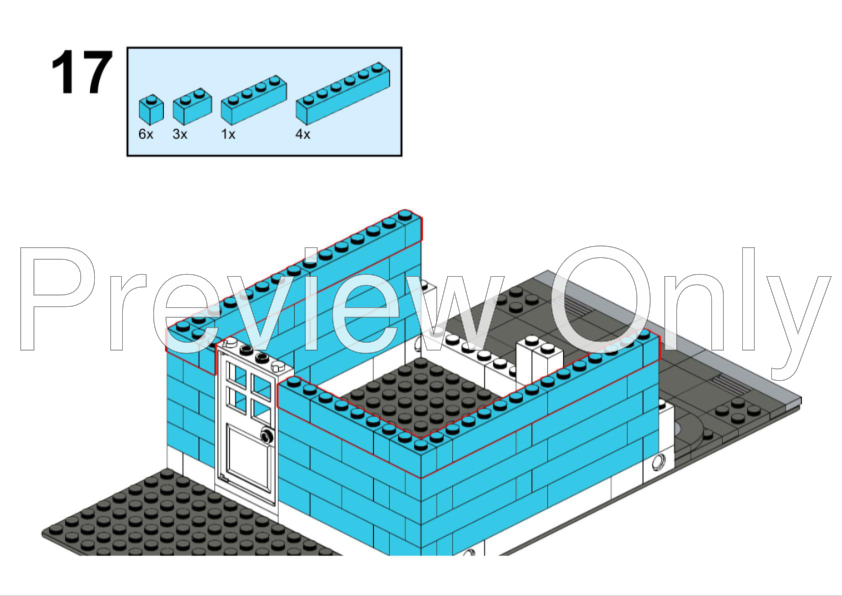 LEGO MOC Modular - Blue House by Fooufii | Rebrickable - Build with LEGO