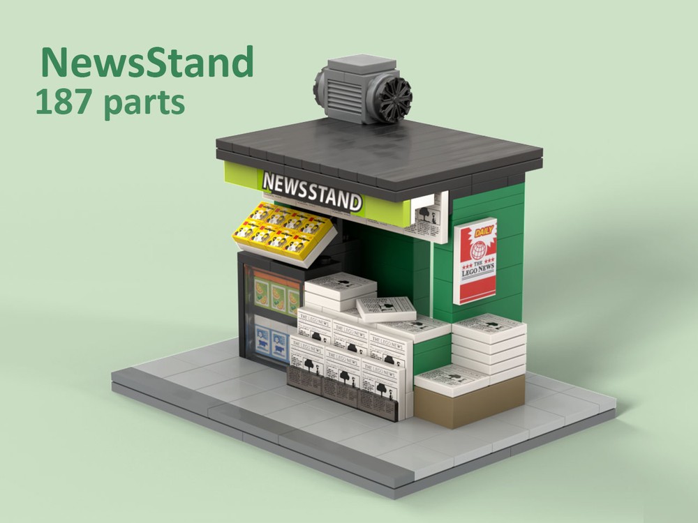 LEGO MOC Newspaper Stand by Xenlc | Rebrickable - Build with LEGO