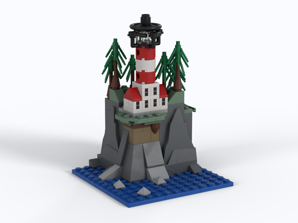 LEGO MOC Microscale Clifftop Lighthouse by tutorials | Rebrickable ...