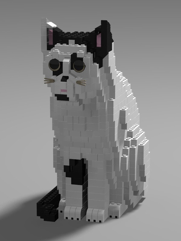 LEGO MOC Cat (black & white) sitting by PetProject | Rebrickable ...