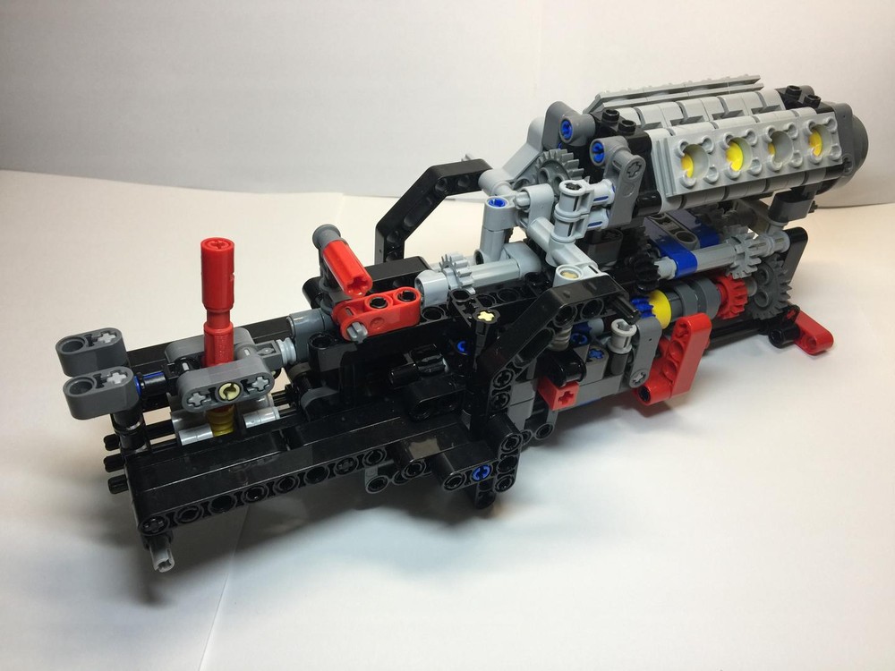 LEGO MOC V8引擎 与 6+6R变速箱 一体化模块 by 凌小文 | Rebrickable - Build with LEGO