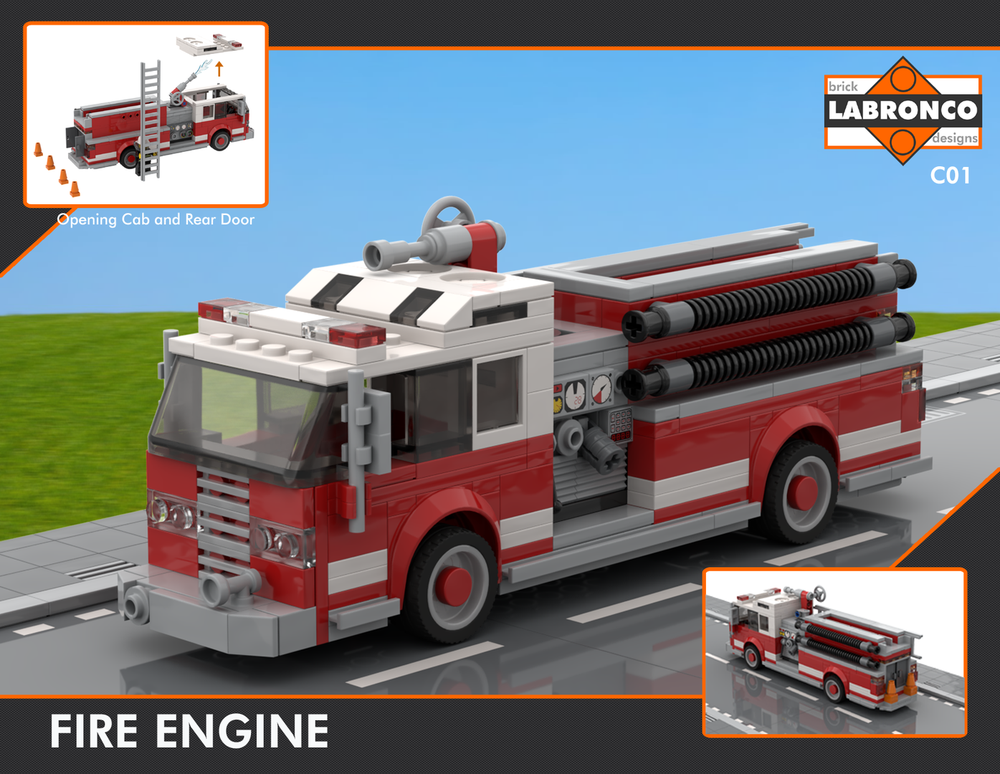 LEGO MOC C01 - Fire Engine by Labronco Brick Designs | Rebrickable ...