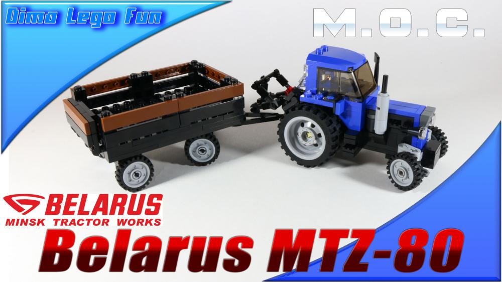 LEGO MOC Traktor Belarus MTZ-80 + Trailer by Zagdima | Rebrickable - Build with LEGO