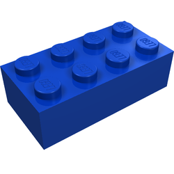 LEGO PART 3001c Brick 2 x 4 without Bottom Tubes | Rebrickable - Build ...