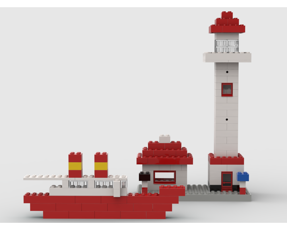 LEGO Set 044-1-c3 Boat and Lighthouse (1968 System > Basic Set) | Rebrickable - Build with LEGO