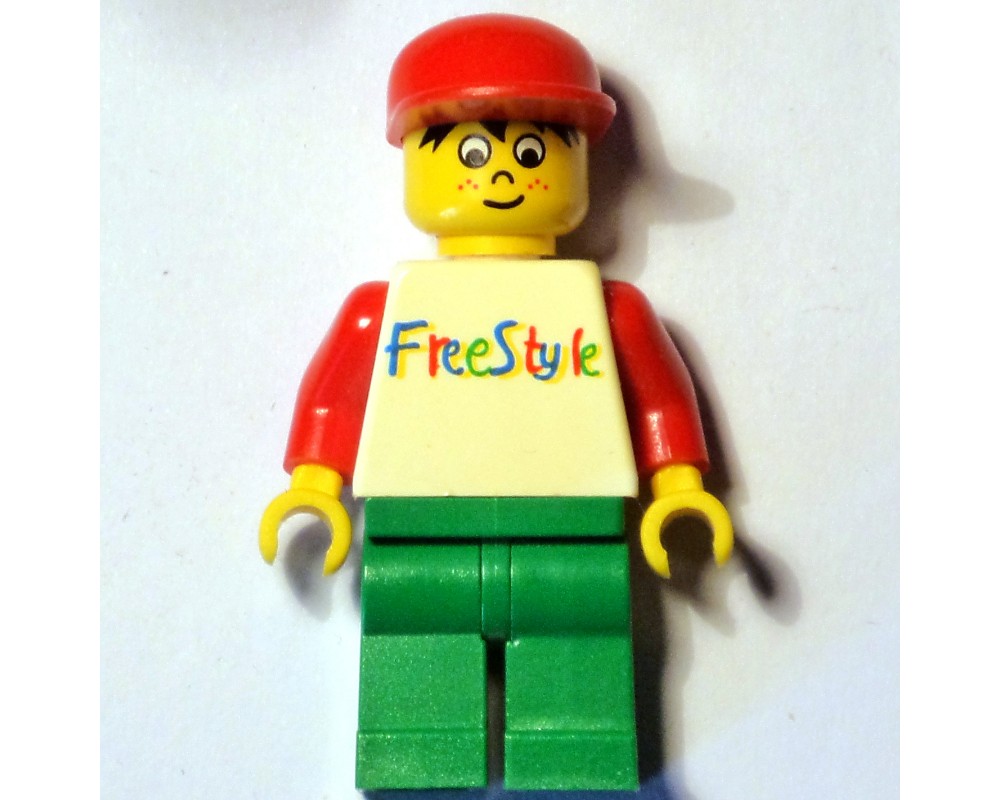 LEGO Set fig-000424 White Torso, Freestyle, Green Legs, Red Cap (1997 ...