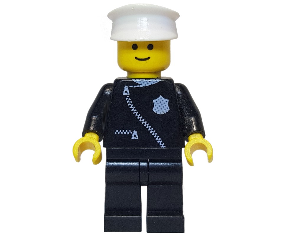 LEGO Set fig-000811 Policeman with Zipper Jacket, White Hat (1981 Town ...