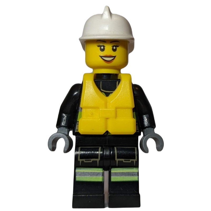 LEGO Set fig-008067 Firewoman, Safety Vest with Flashlight, Pocket, and ...