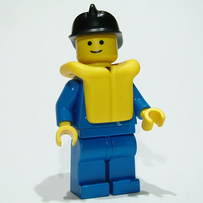LEGO Set fig-008114 Fireman, Blue Jacket with Zipper, Black Helmet ...