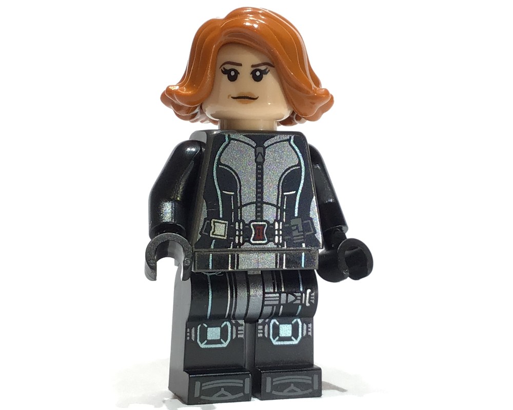 LEGO Set fig-013809 Black Widow, Pearl Dark Gray Jumpsuit, Medium Azure ...